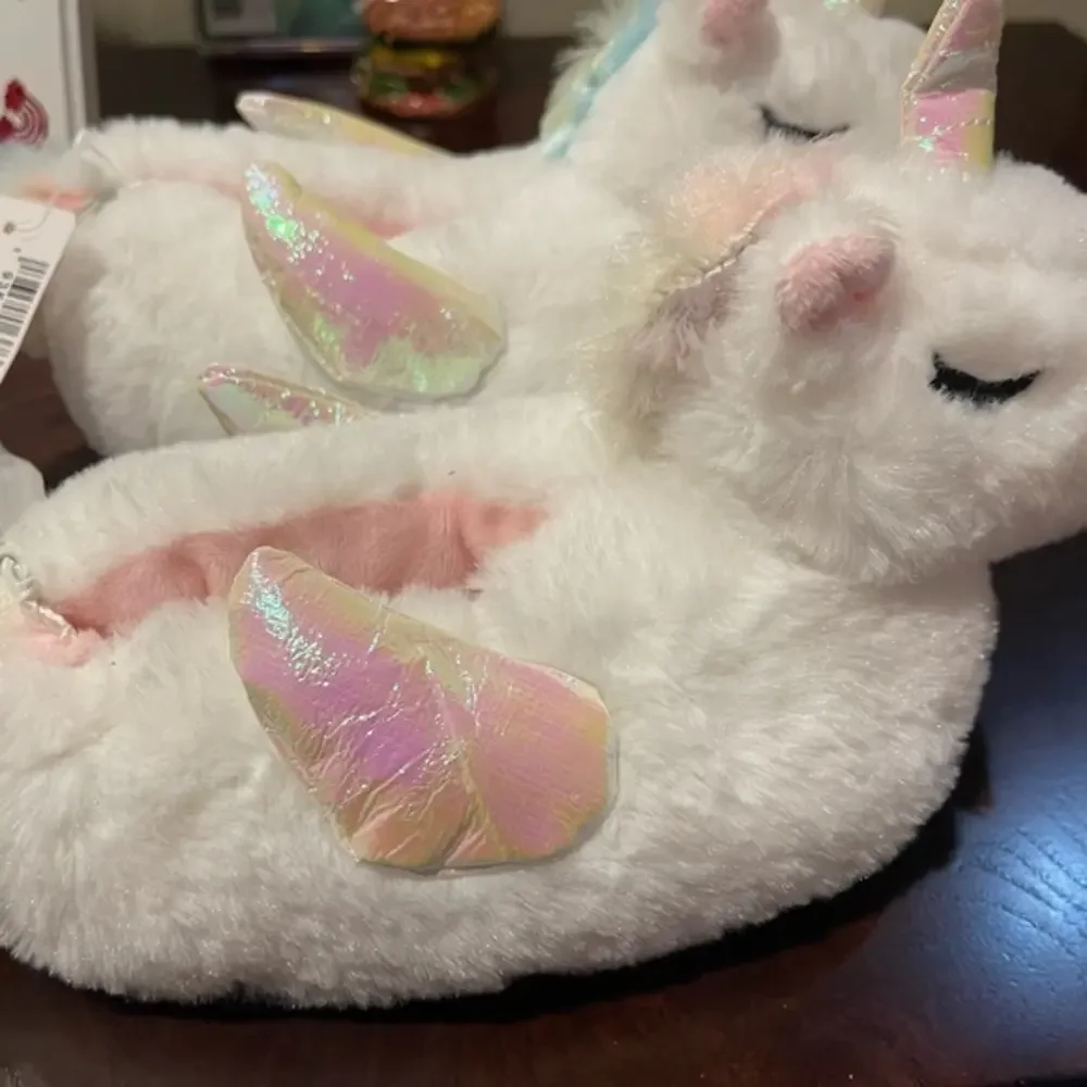 Old Navy | Shoes | Little Girl Unicorn Fluffy Slippers | Poshmark
